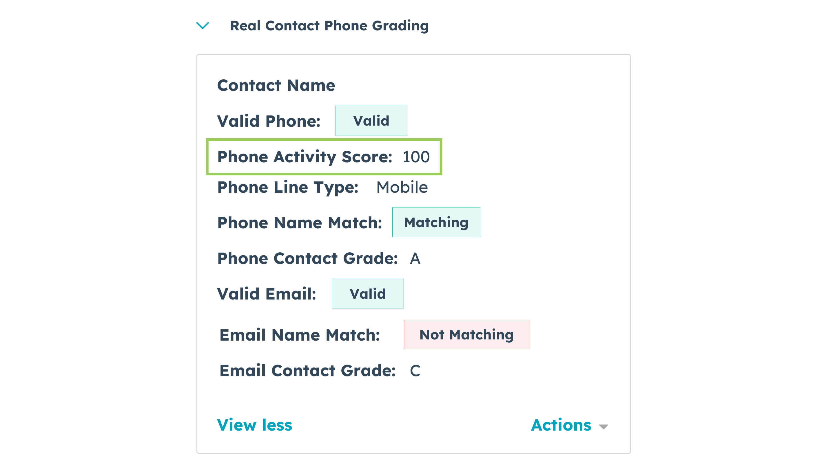 Real Contact Phone Grading HubSpot Integration | Connect Them Today